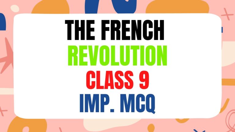The French Revolution Class 9 MCQ With Answers