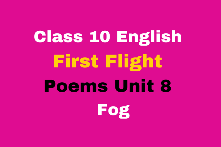 Class 10 English First Flight Poems Fog MCQ Online Test - THE EDUCATION ...