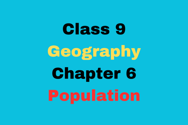 Class 9 Geography Chapter 6 Population MCQ with Answer - THE EDUCATION ...