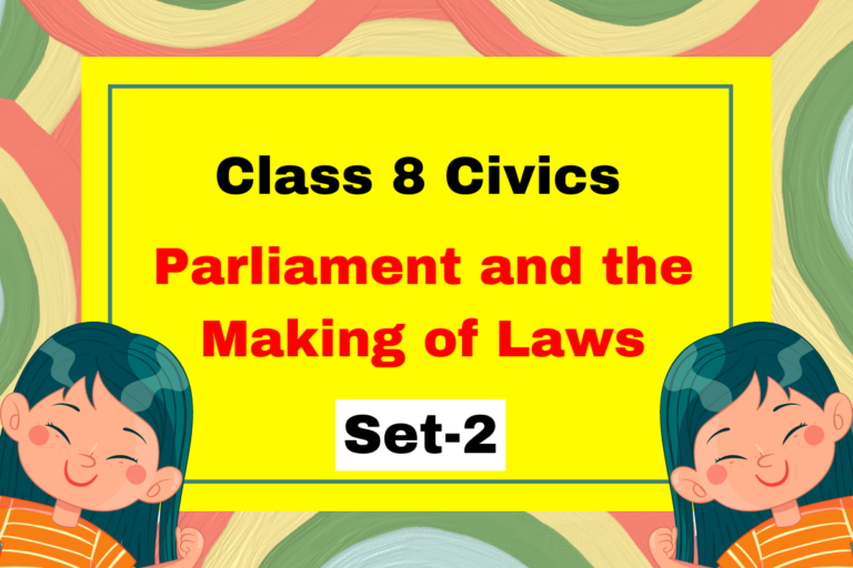 Class 8 SST Civics Chapter 3 Parliament and the Making of Laws MCQs Set ...